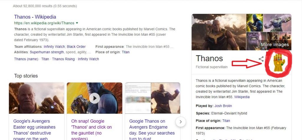 How to use the Thanos snap to make search results disappear - Dignited