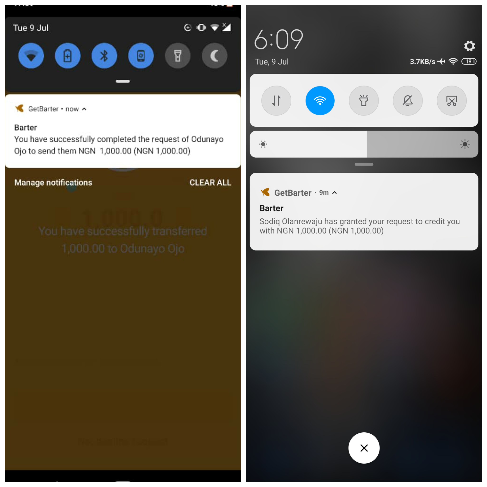 Barter is an App that helps you manage, send and borrow money - Dignited