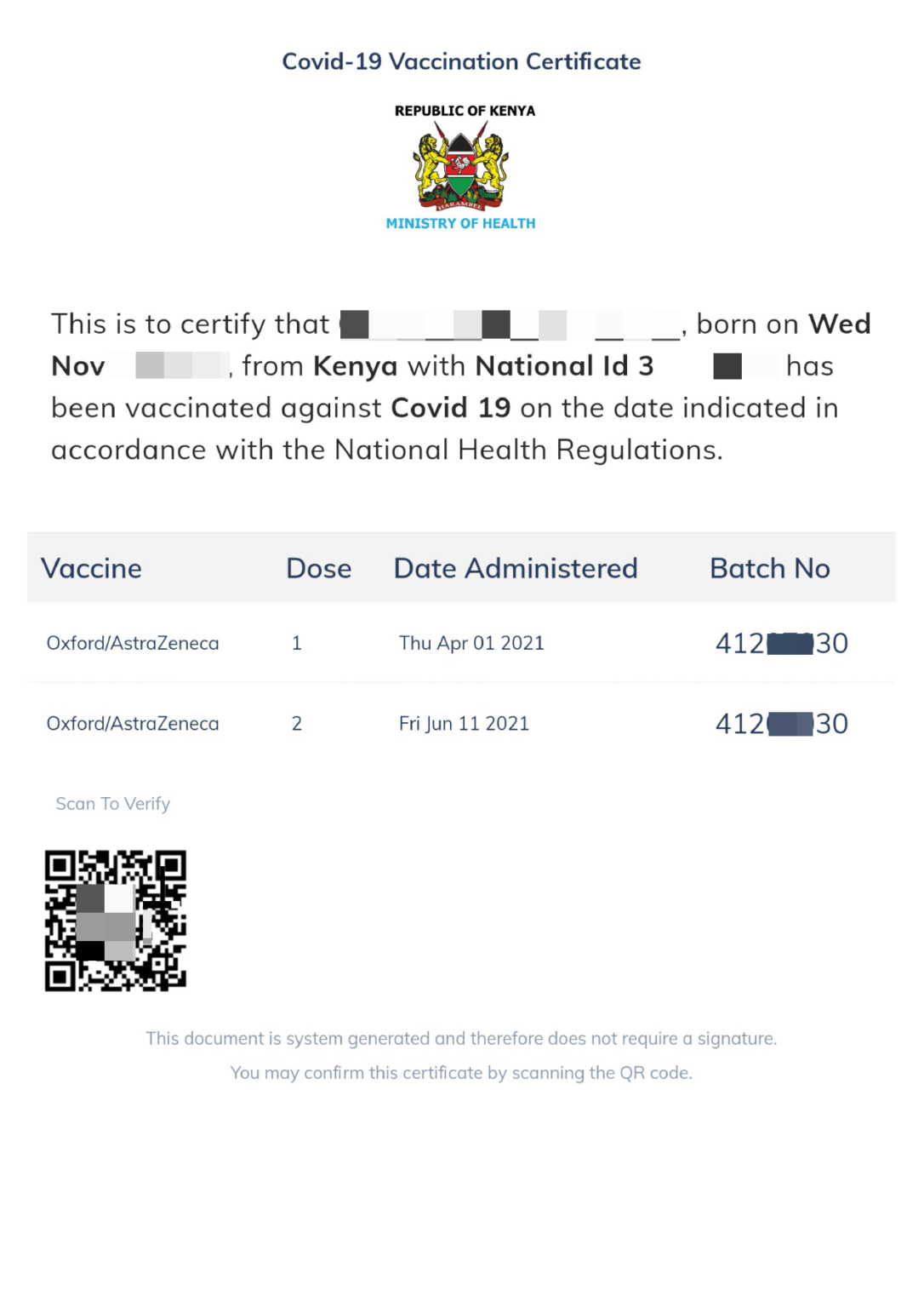 How To Get COVID-19 Vaccination Certificate in Kenya