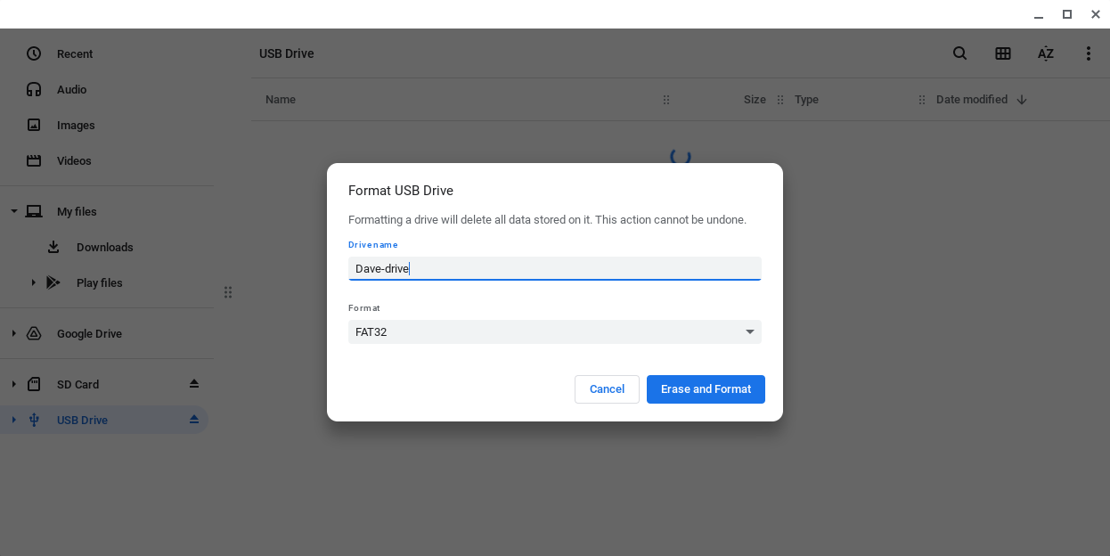 How to format USB drive or Memory card on Chromebook - Dignited
