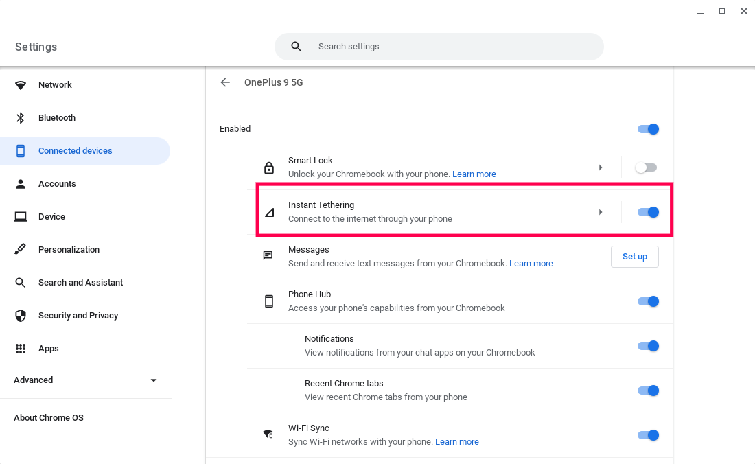 Connect your Chromebook to the internet without WiFi using Instant ...