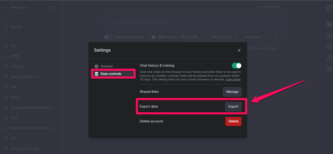 How to Export All Your Chats and Data from ChatGPT - Dignited